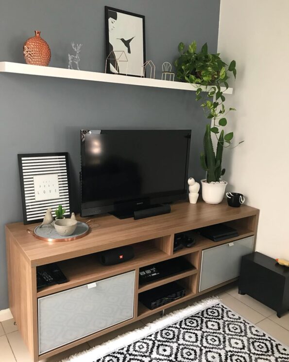 Parede cinza: 70 fotos de ambientes confortáveis e estilosos