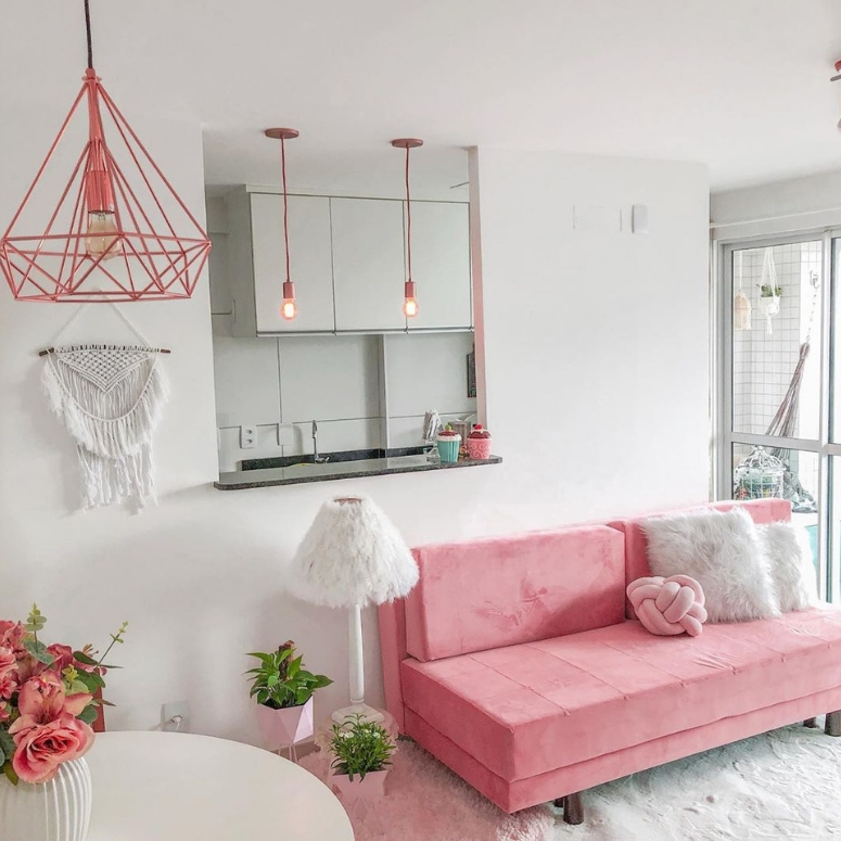 Sofá rosa: 60 inspirações que vão ganhar o seu coração