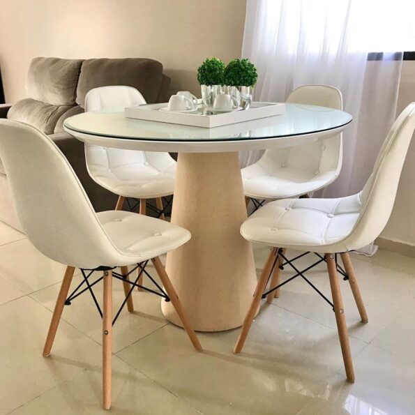 Mesa redonda de vidro: 66 opções para incluir na sua decoração Mesa redonda de vidro: 66 opções para incluir na sua decoração