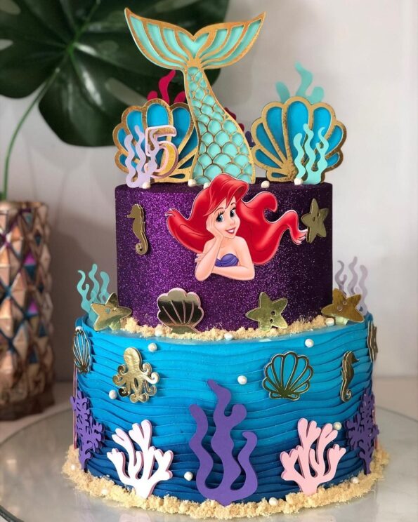 Bolo Ariel: 100 inspirações delicadas e cheias de cor