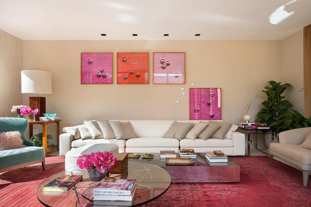 Sala rosa: 50 fotos apaixonantes para surpreender na decoração