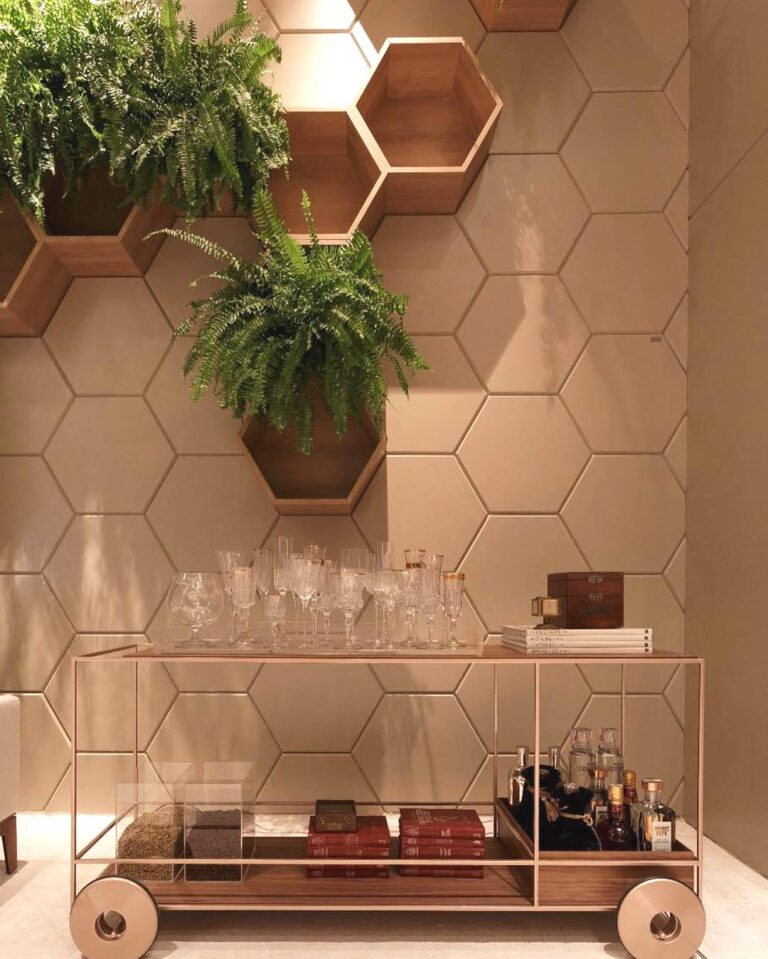 Nicho hexagonal: 30 modelos para uma decoração geométrica